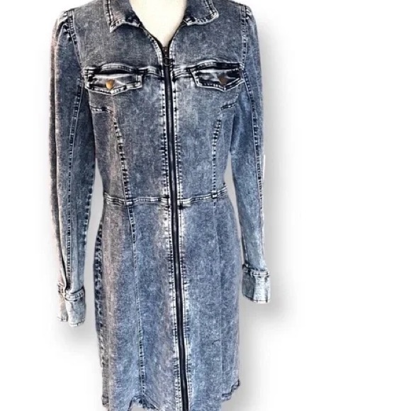 Cato | Dresses | Cato Denim Long Sleeve Jacket Dress | Poshmark